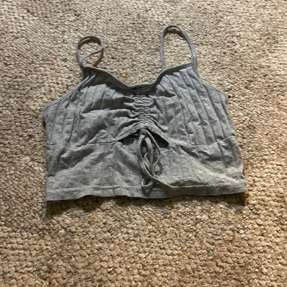 SHEIN | Tops | Shein Light Gray Crop Top | Poshmark